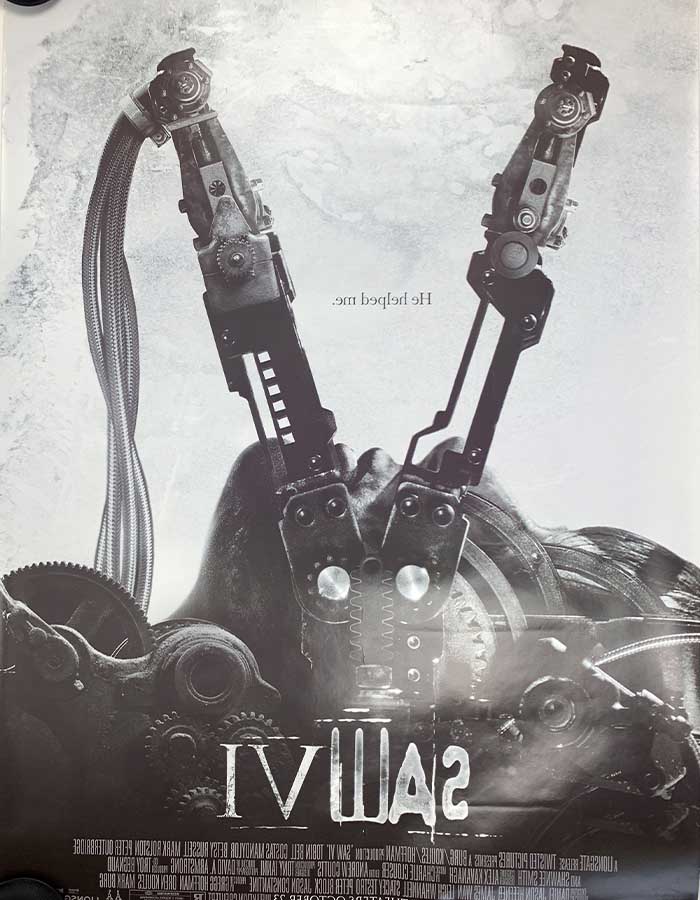 CSR Collectibles - Tobin Bell signed Full Size One Sheet Poster Saw VI