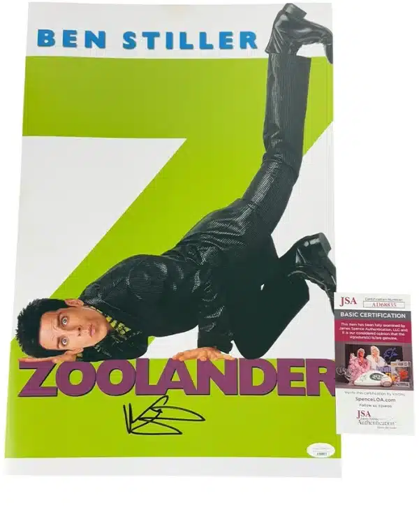 CSR Collectibles - Ben Stiller signed 12×18 Poster Derek Zoolander