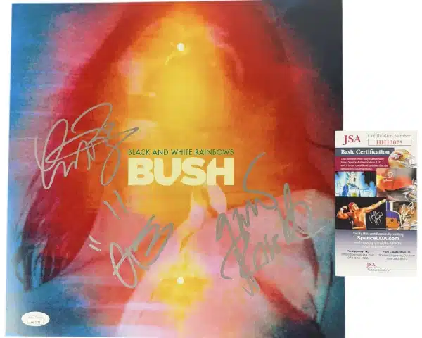CSR Collectibles - Bush signed 12×12 Poster Black & White Rainbows