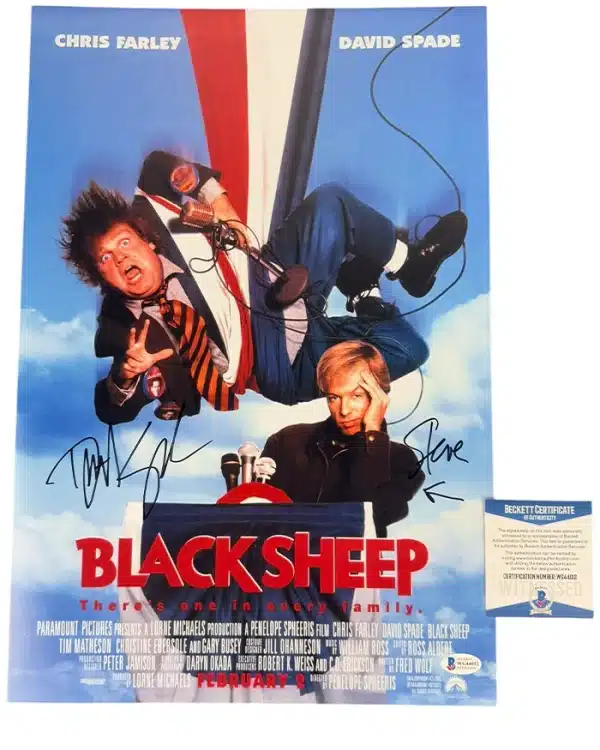 CSR Collectibles - David Spade signed 12×18 Poster Steve Dodds Black Sheep