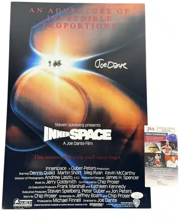 CSR Collectibles - Joe Dante signed 12×18 Poster Director Innerspace