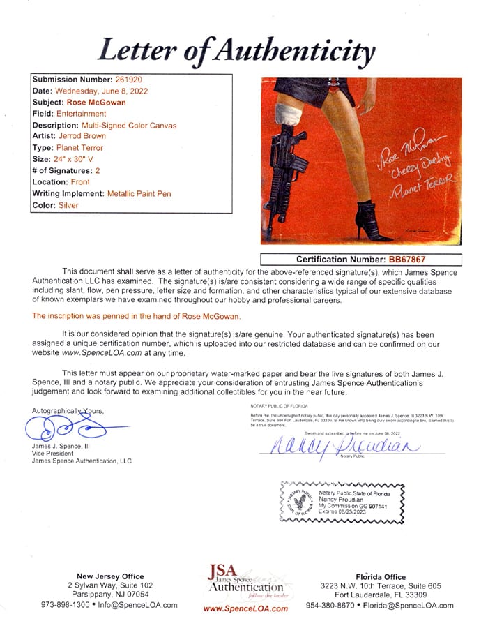 CSR Collectibles - Rose McGowan signed 24×30 Original Painting Cherry ...