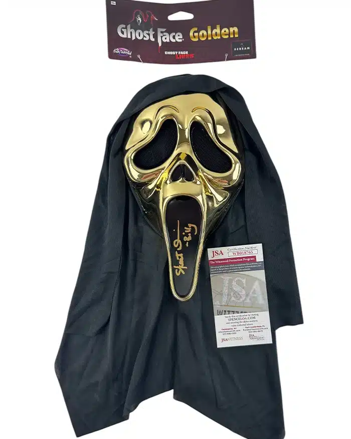 CSR Collectibles - Skeet Ulrich signed Mask Golden Ghostface Billy ...
