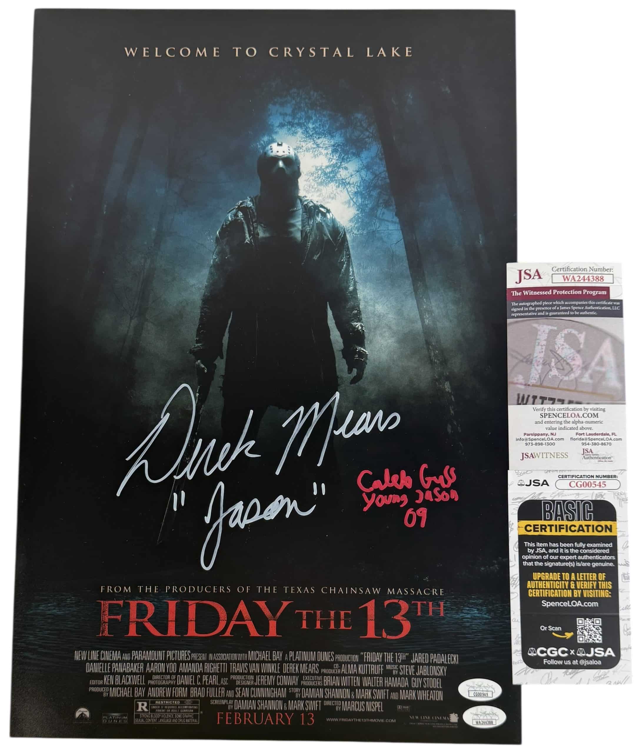 CSR Collectibles - Derek Mears & Caleb Guss signed 12×18 Poster Jason ...