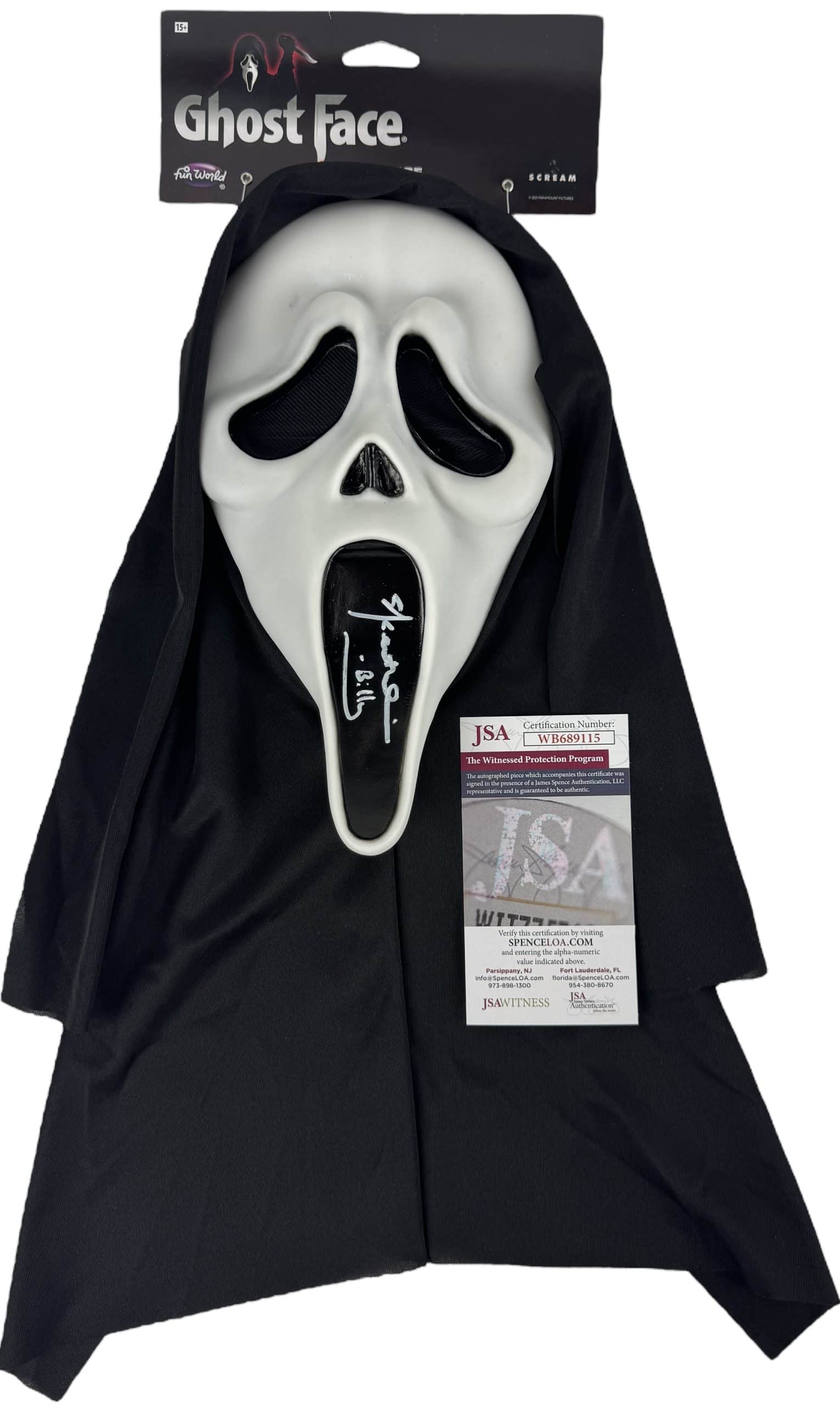 CSR Collectibles - Skeet Ulrich signed Mask Ghostface Billy Loomis Scream
