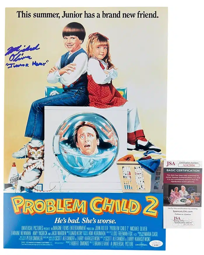 CSR Collectibles - Michael Oliver signed 12×18 Poster Junior Healy Problem Child 2