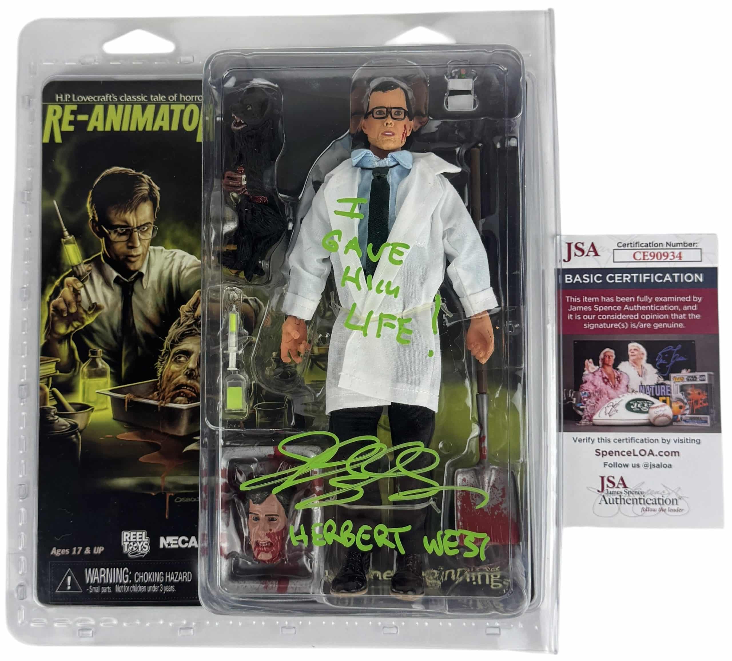 CSR Collectibles - Jeffrey Combs signed NECA Figure Herbert West Re ...